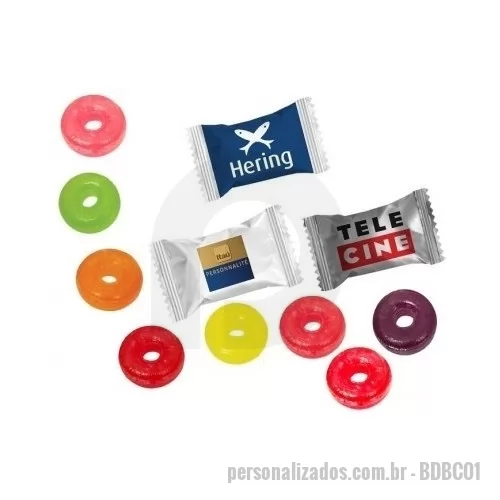 Bala Personalizada - BDBC01 - Descrição: Balas Soft cilíndrica com ...