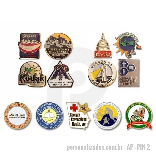 Pin Personalizado - AP - PIN 2 - Pin em metal baixo relevo, pintado á ...