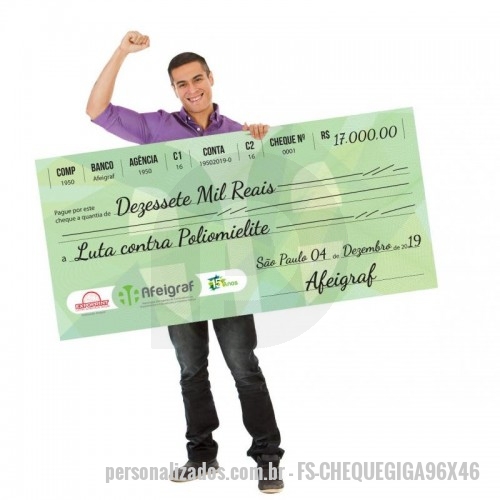 Placa PS Personalizada - FS-CHEQUEGIGA96X46 - O cheque gigante 96x46cm ...